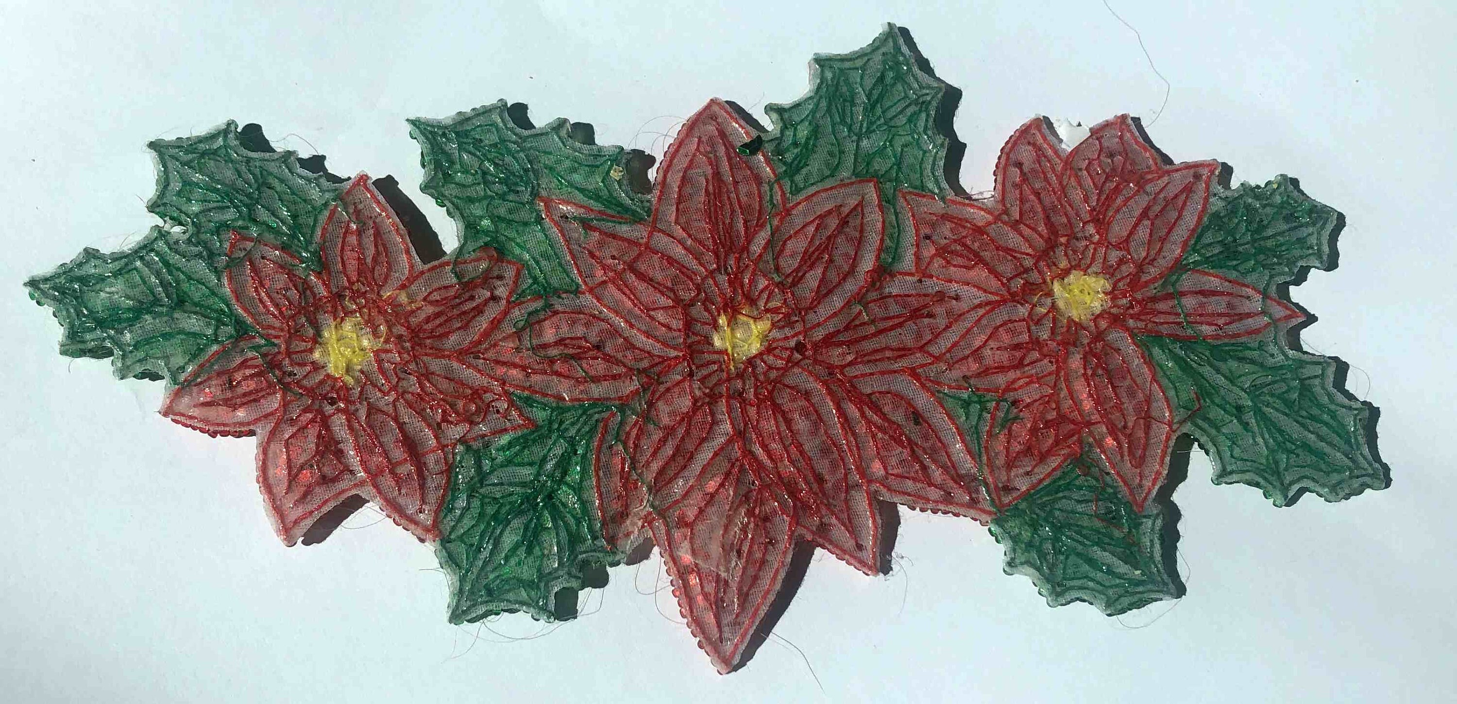 Retro Christmas Appliqué Large Poinsettia With Sequins and Beads Holiday Fashion - Etsy
