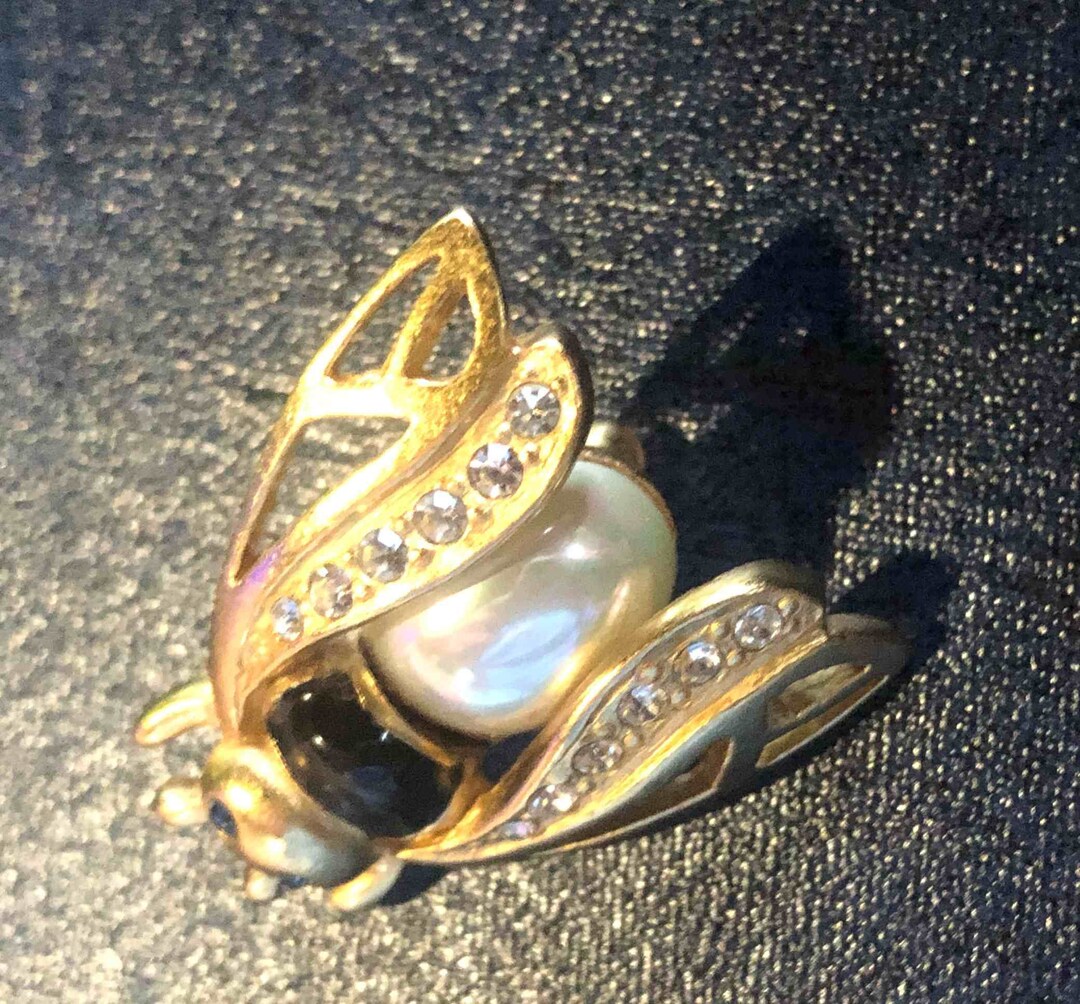 Vintage Carolee Fly Rhinestone Pin - Etsy