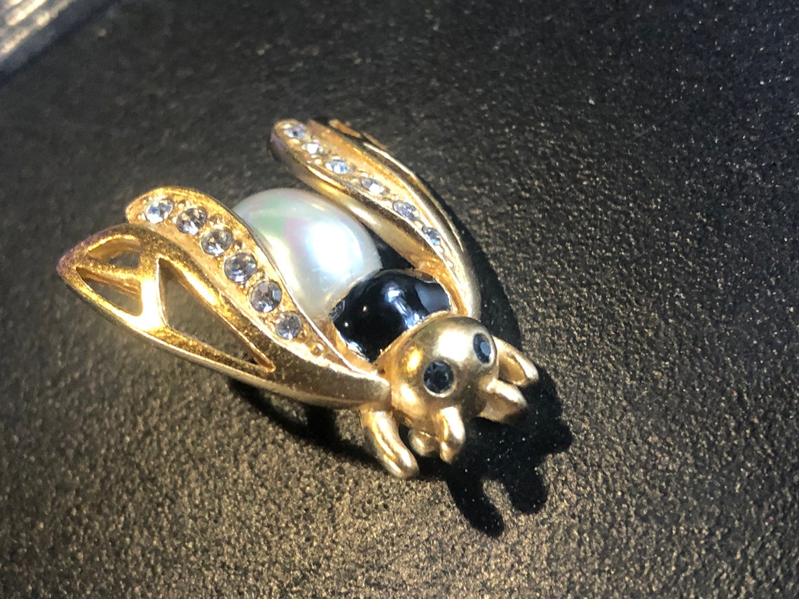 Vintage Carolee Fly Rhinestone Pin - Etsy