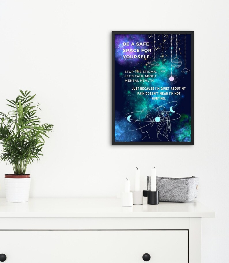 Mental Health Awareness Digital Poster 'be a Safe Space for Yourself', Printable Poster, Wall ...