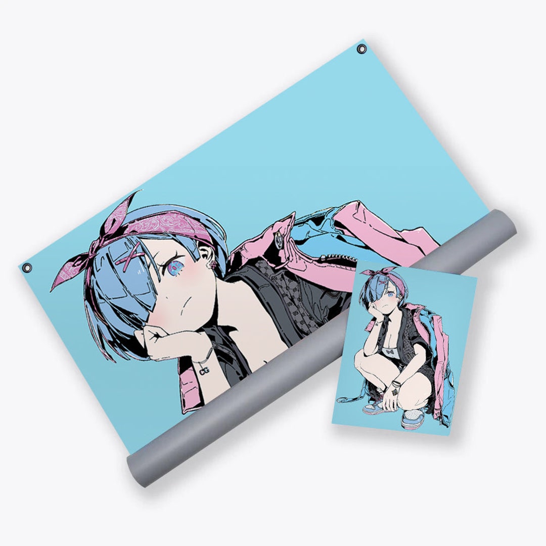 Team Hentai Blue Oni Print Wall Banner Etsy