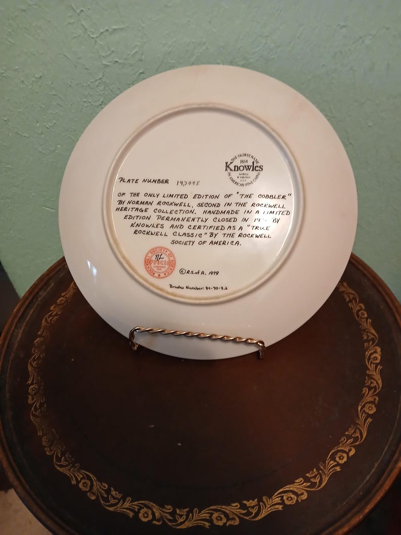 Norman Rockwell "the Cobbler" Plate - Etsy