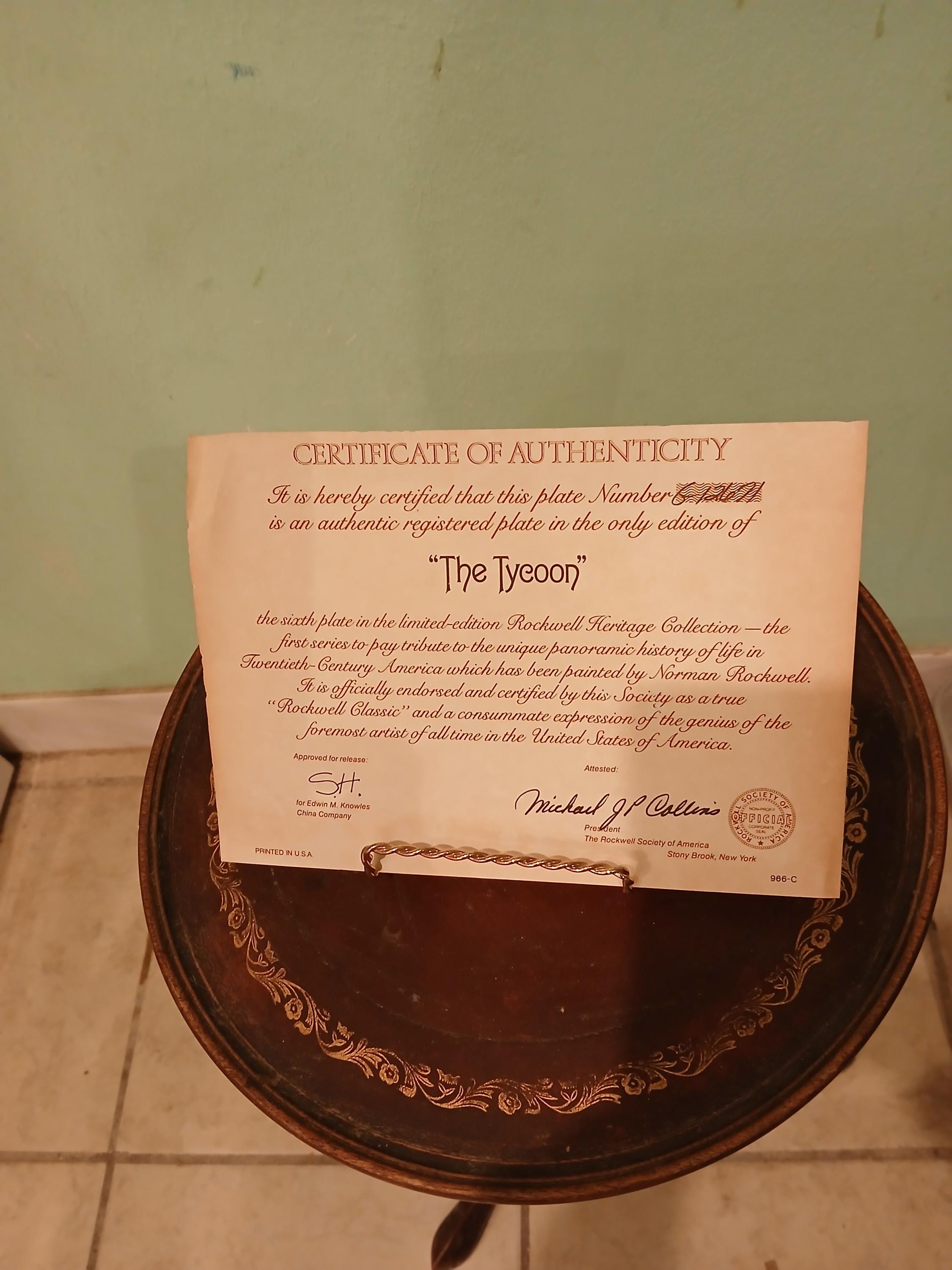 Norman Rockwell the Tycoon Plate - Etsy