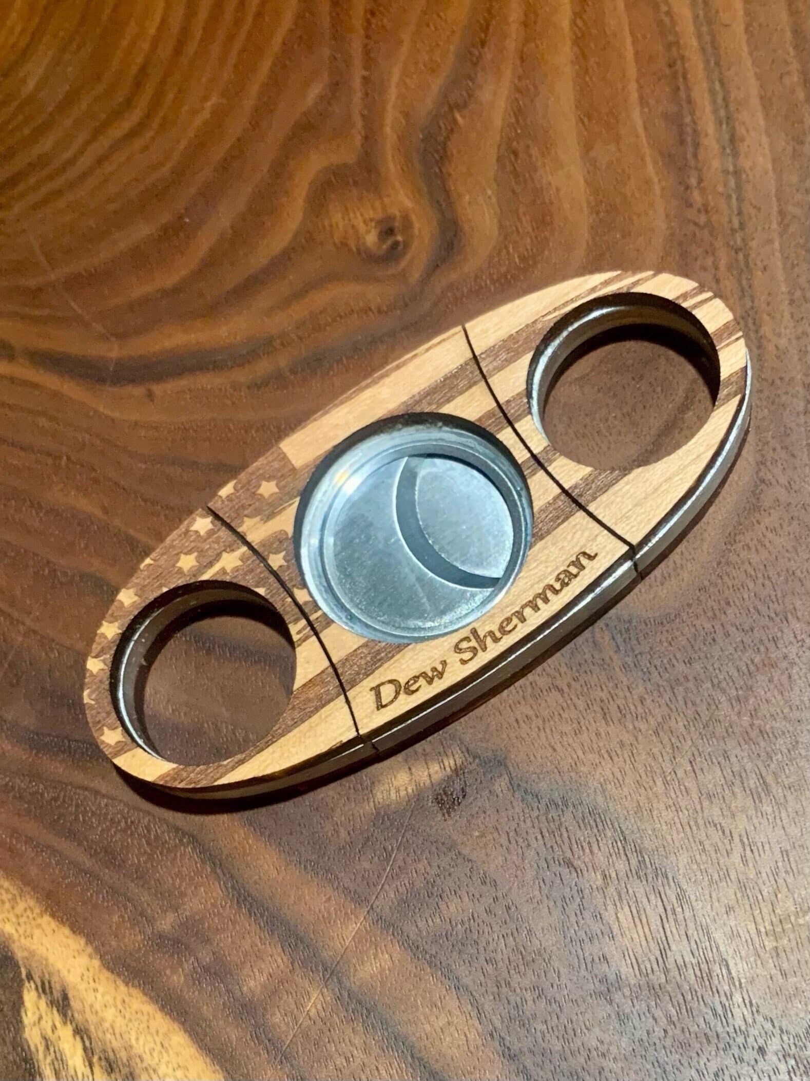 Personalized Cigar Cutter Laser Engraved American Flag or Diamond Plate ...