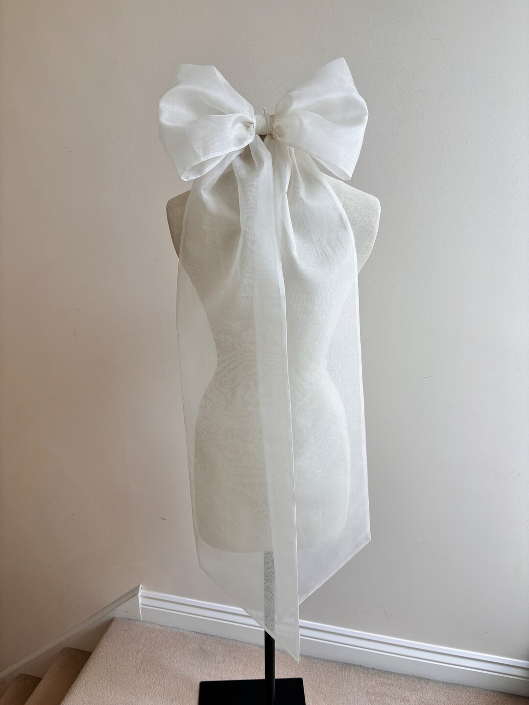 Beautiful Oversized Silk Organza Bow Veil - Etsy