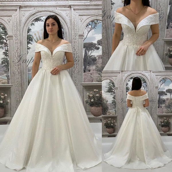 Off Shoulder Wedding Dress - Etsy