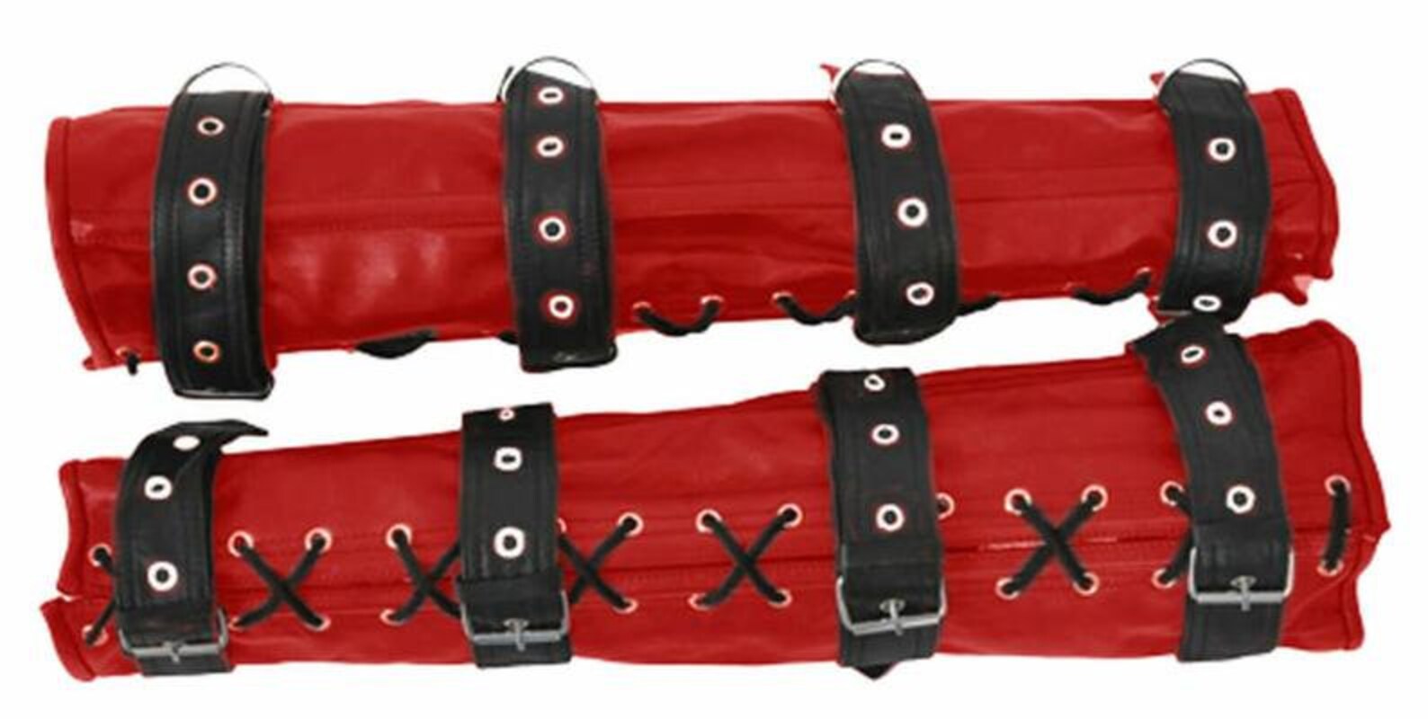 Genuine Red And Black Leather Arm And Leg Binders 4 Piece Etsy
