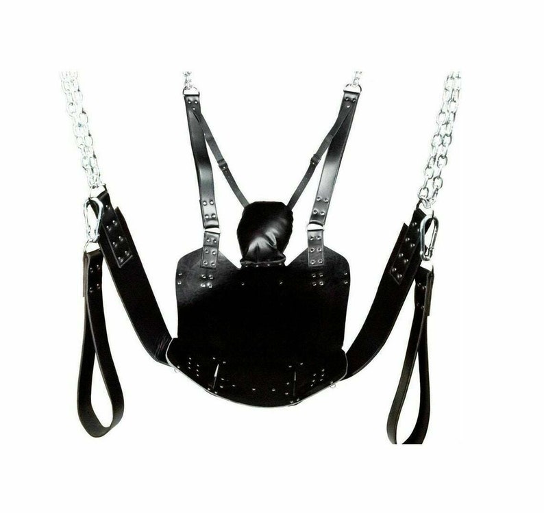 Genuine Black Leather Sling Heavy Duty Sex Swing Adult Play Etsy