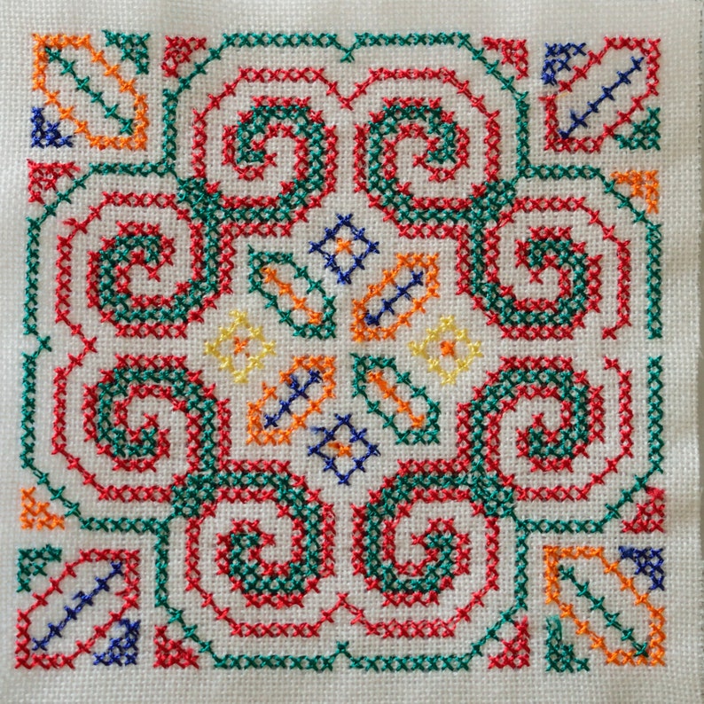 Hmong Cross Stitch,floral Cross Stitch Machine Embroidery Design,hmong ...