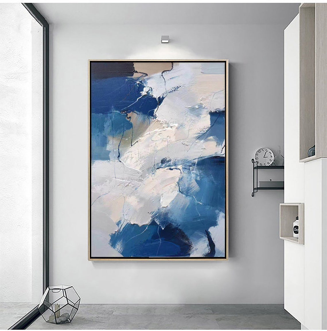 Blue Abstract Canvas Light Blue Painting White Painting Pale - Etsy