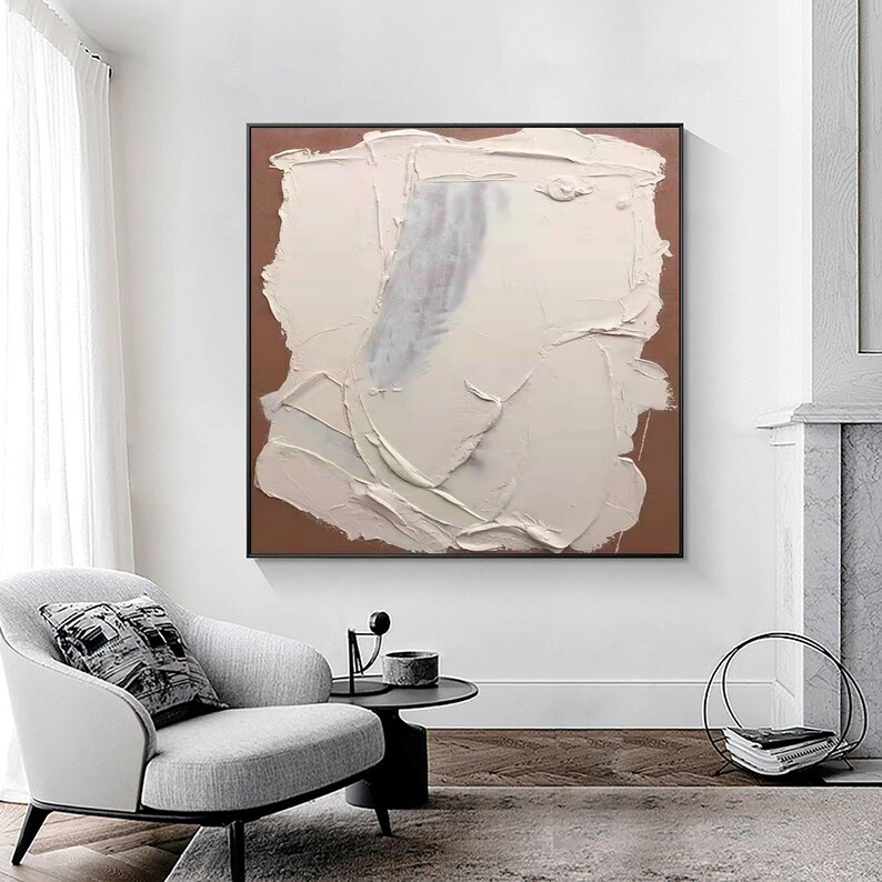 Large Abstract Beige Paintingbeige 3D Textured Paintings - Etsy