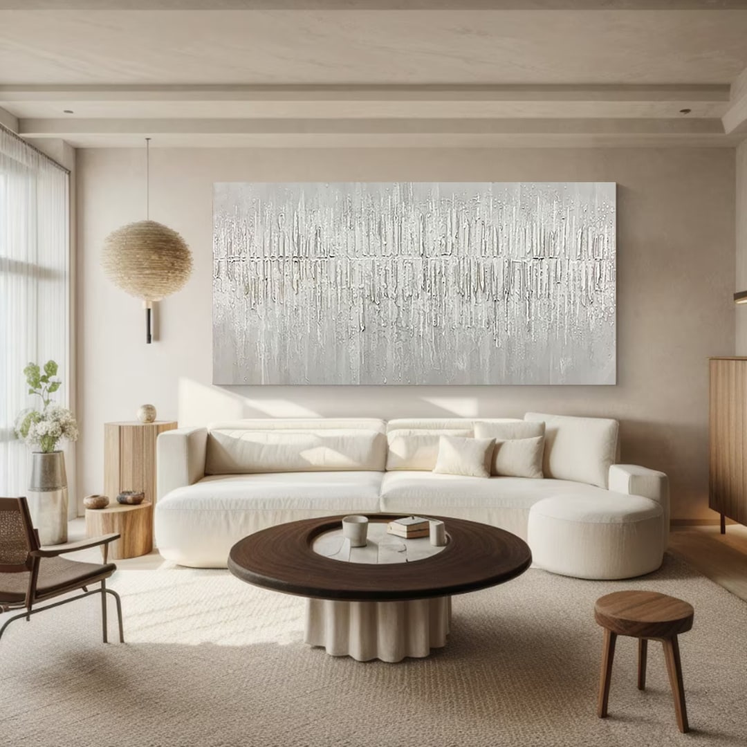 Beige Textured Abstract Painting 3D Textured Wall Art Large Grey ...