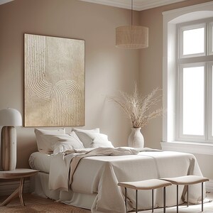 Large 3D Beige Milimalist Abstract Painting Beige Minimalist Painting ...