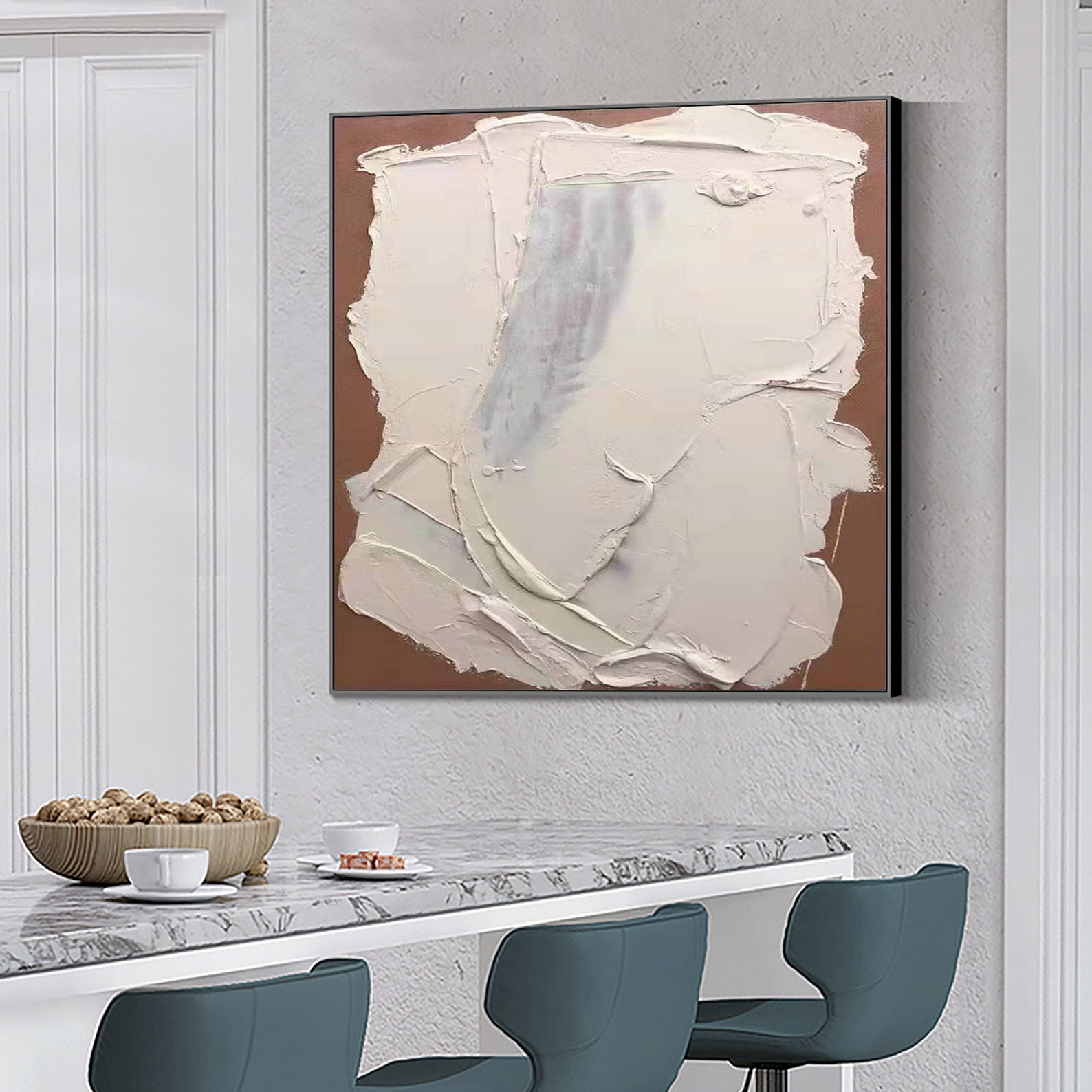 Large Abstract Beige Paintingbeige 3D Textured Paintings - Etsy