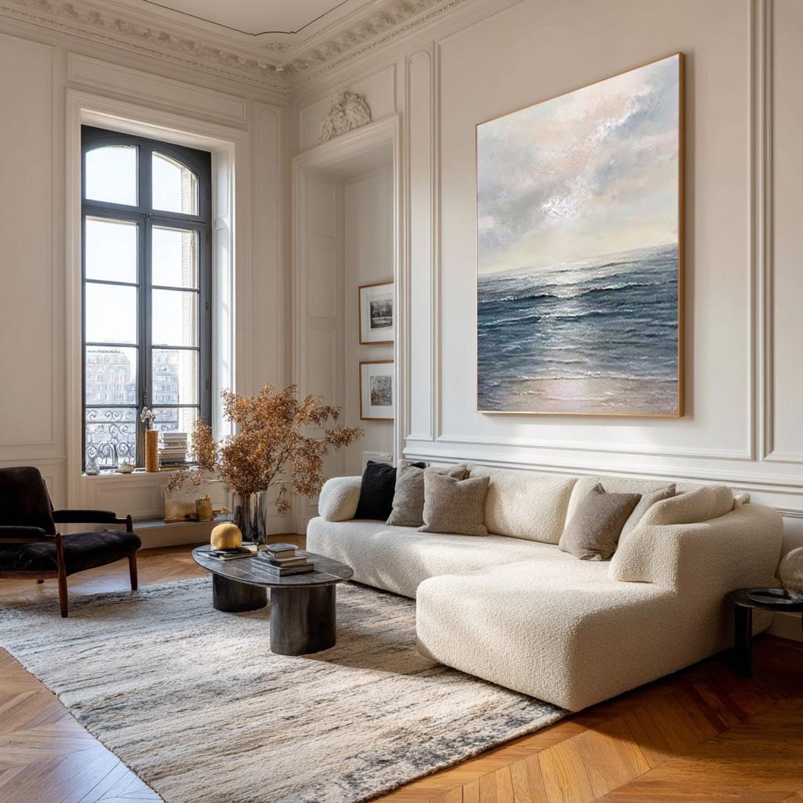 Large Abstract Seascape Painting: Coastal Ocean Canvas Art - Etsy