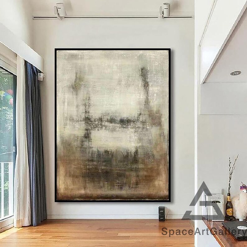 Brown Abstract Art Grey Wall Art Brown Textured Wall Art Beige - Etsy