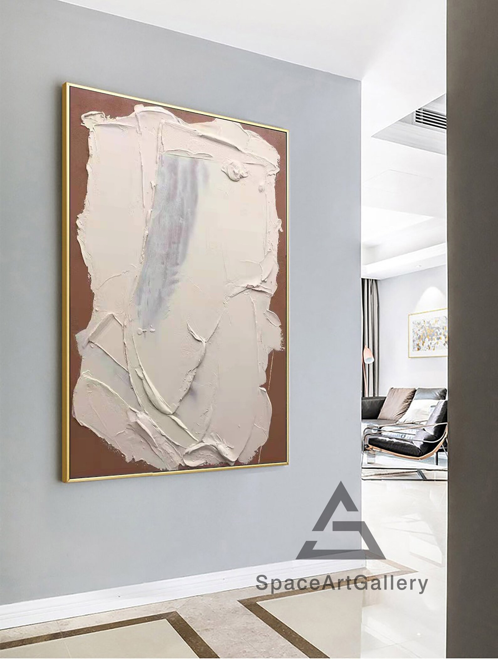 Large Abstract Beige Paintingbeige 3D Textured Paintings - Etsy