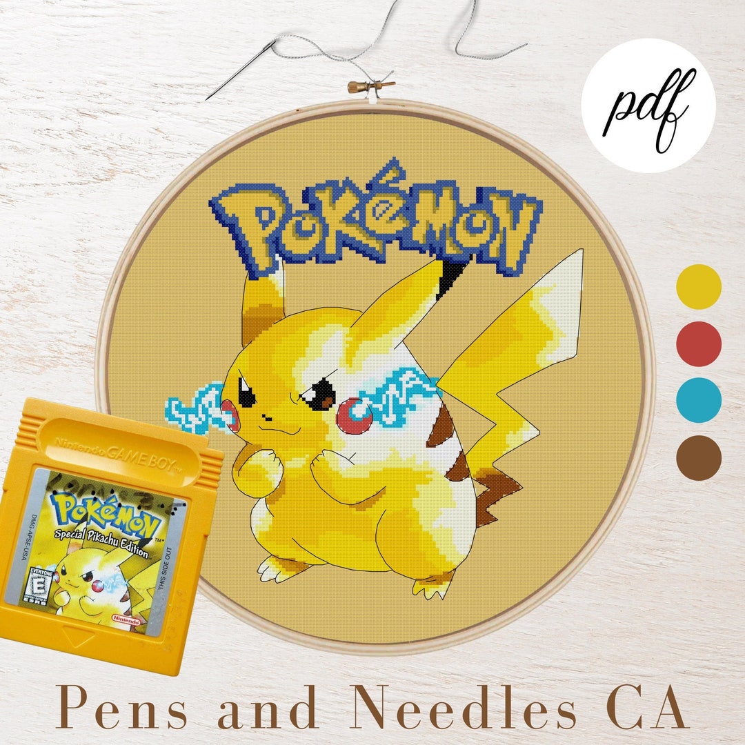 Pokemon Yellow Game Cover Stitch Pattern, Instant Download PDF, Digital ...