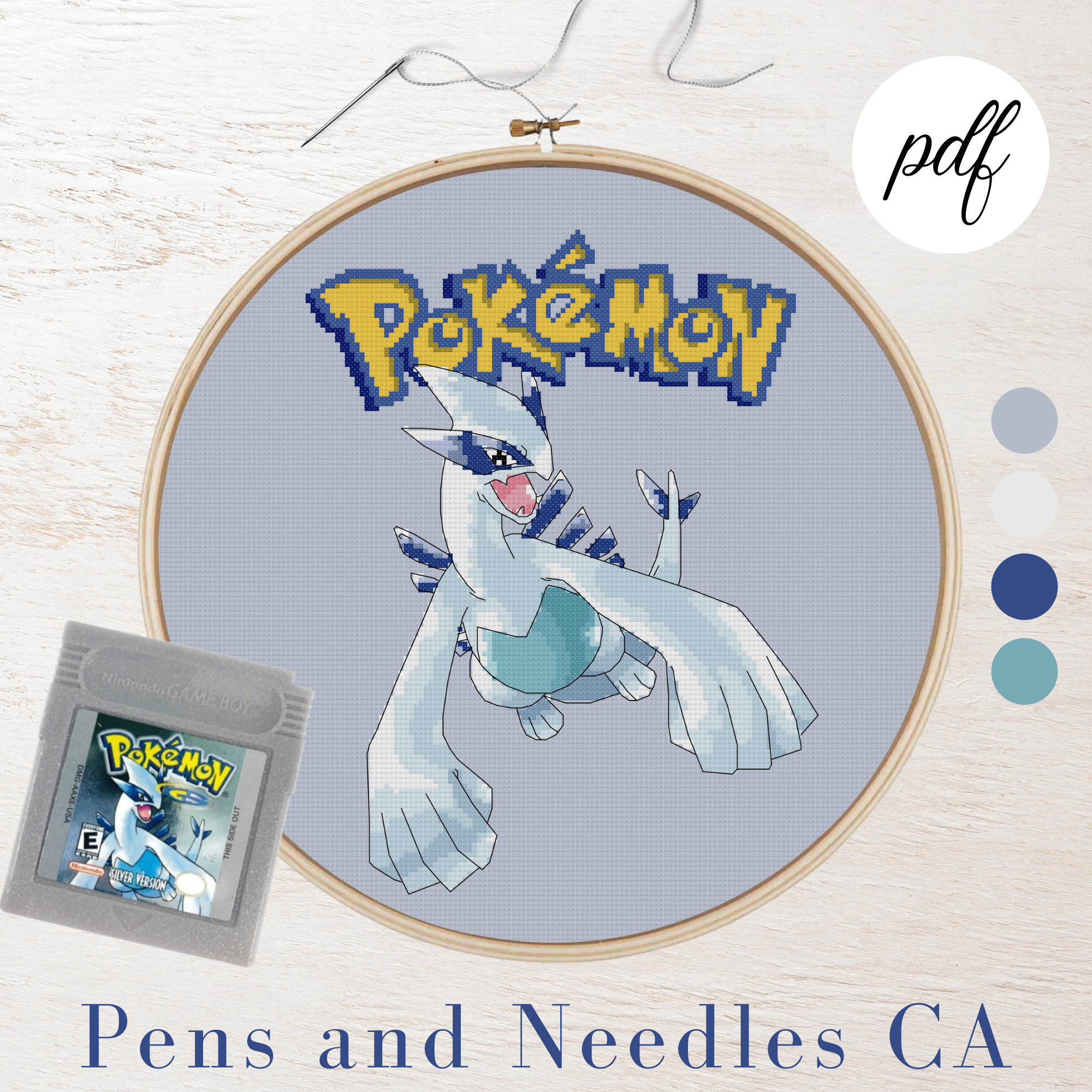 Pokemon Lugia Pixel Art Templates