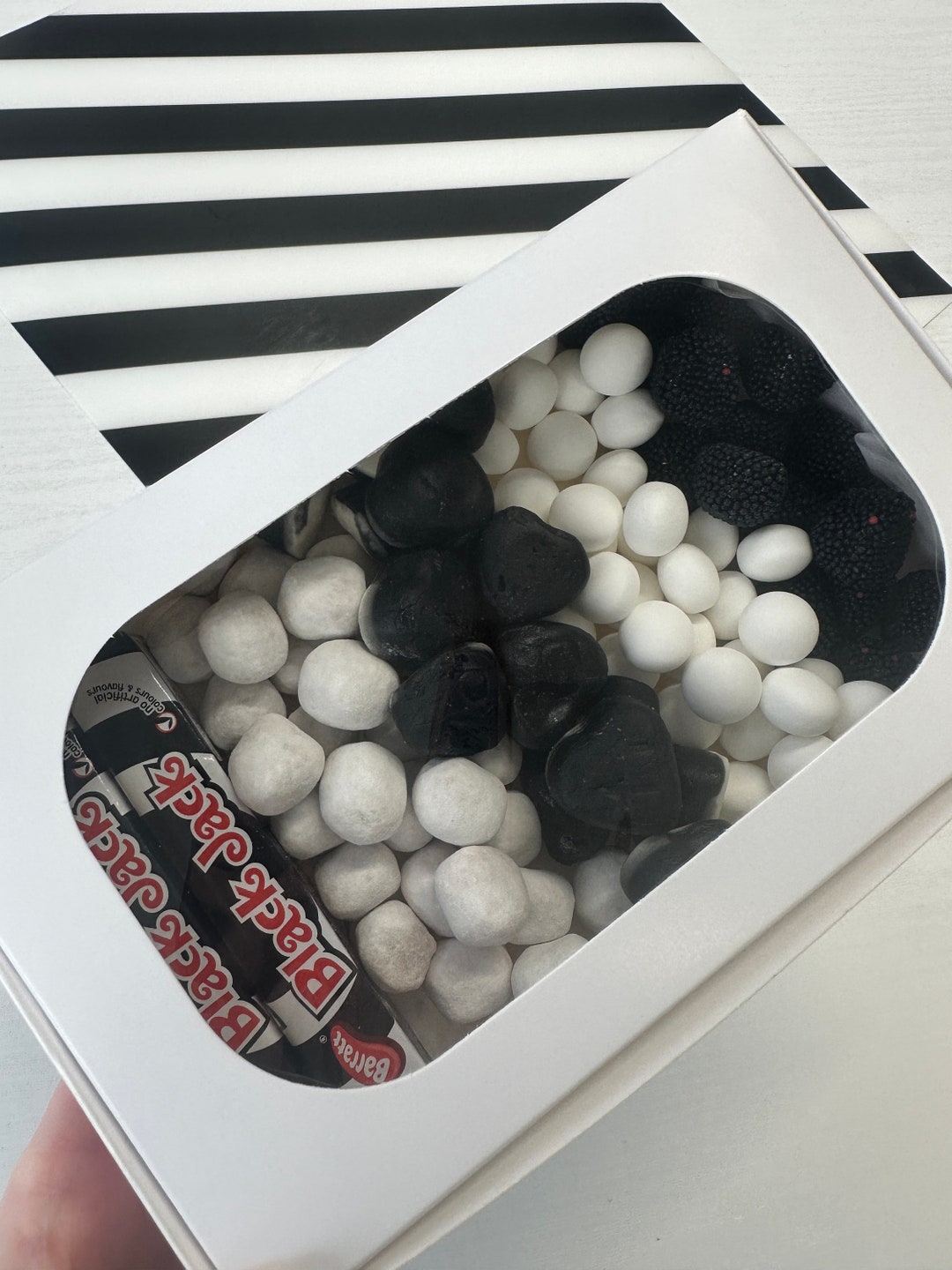Geordie Sweet Box Magpies Sweet Treats Black and White Sweets Black and ...