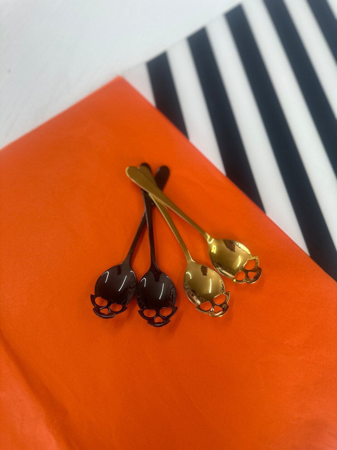 Skull Spoons Novelty Spoons Black Spoons Decorative Spoons Gold Spoons ...