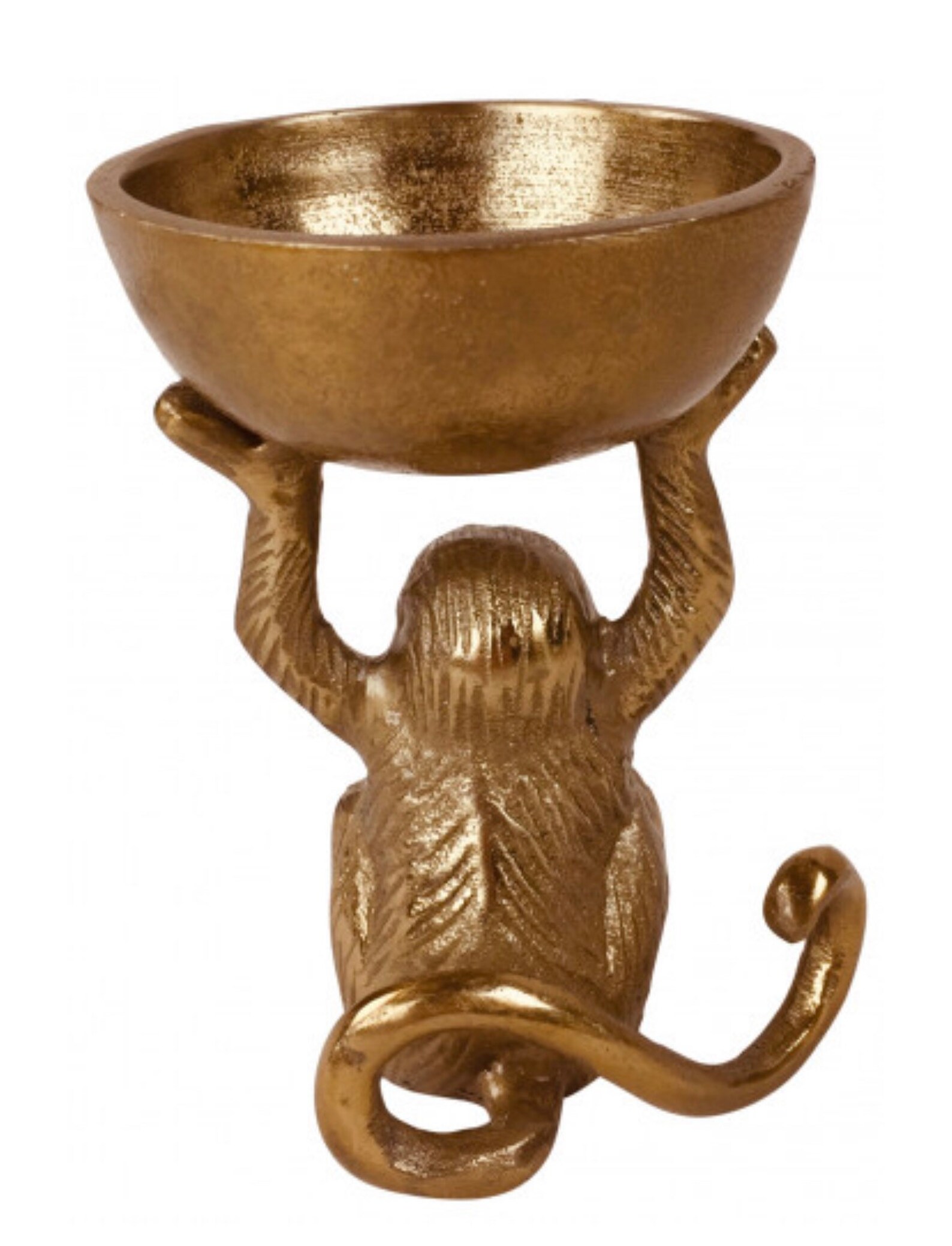 Cute Gold monkey ornament holding a bowl perfect for jewellery | Etsy