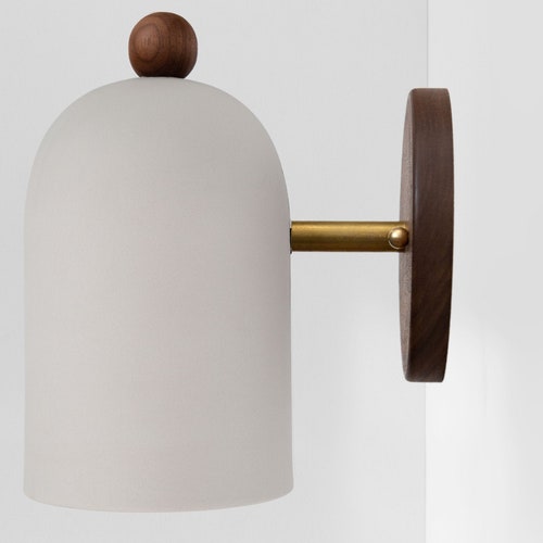 White and Brass Asymmetric Wall Sconce | Etsy