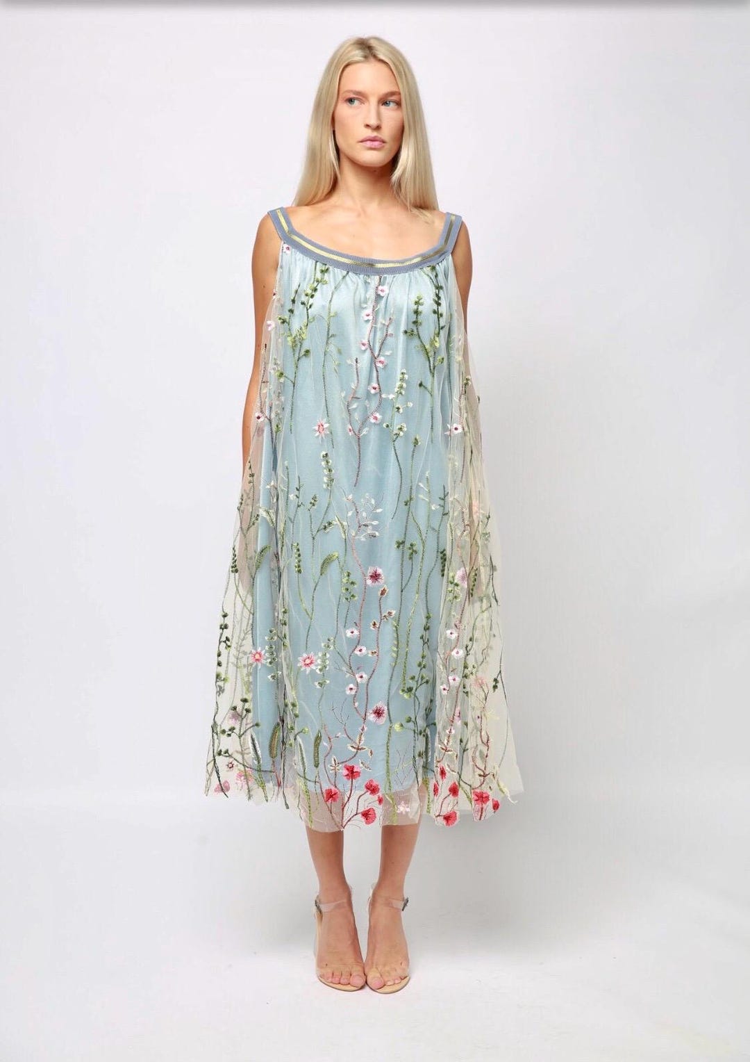 Blue Moon Embroidered Dress - Etsy