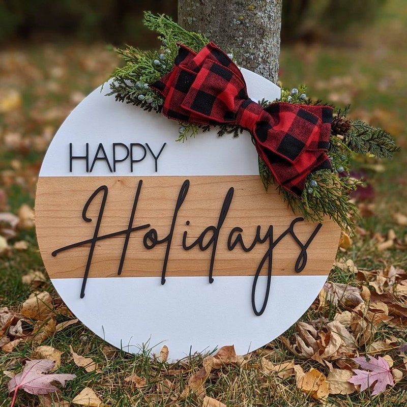 Round Christmas Signs - Etsy