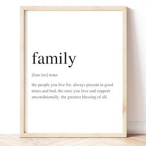Family Definition Printable Art Family Quote Print Living - Etsy