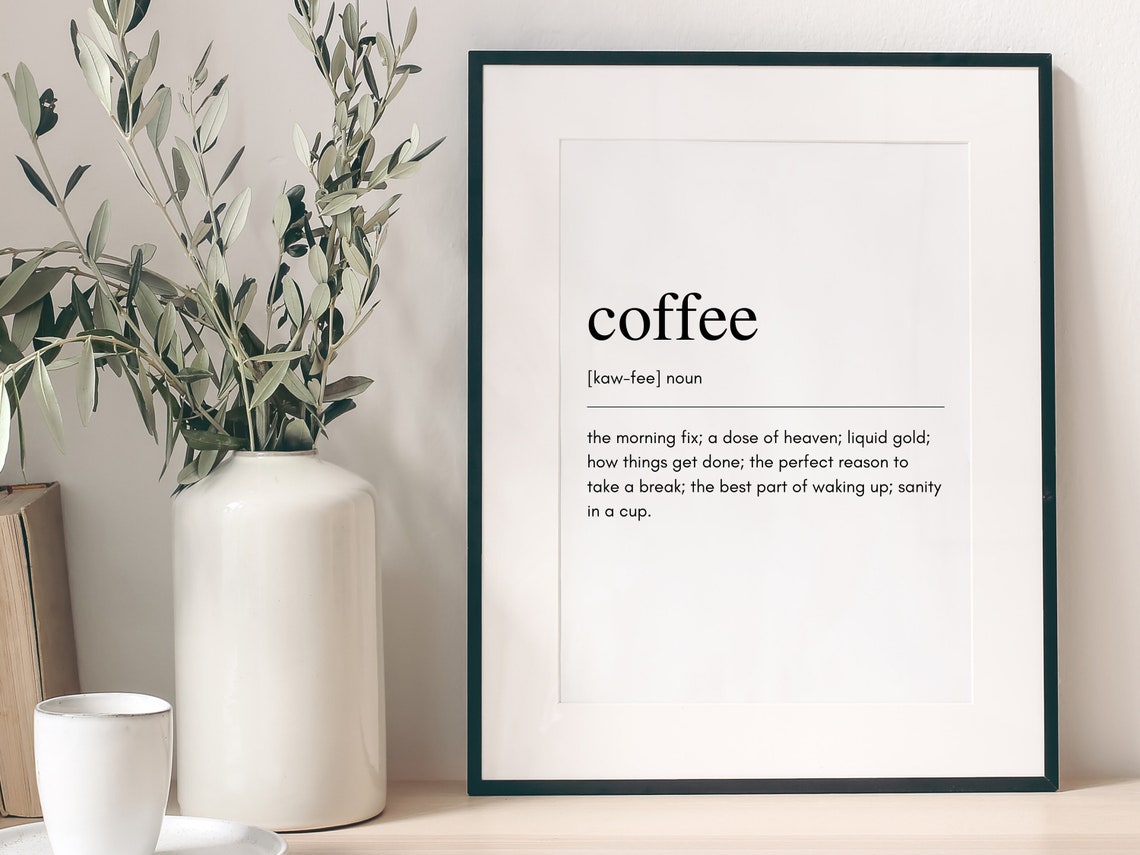 Coffee Definition Print Coffee Printable Art Coffee Bar - Etsy