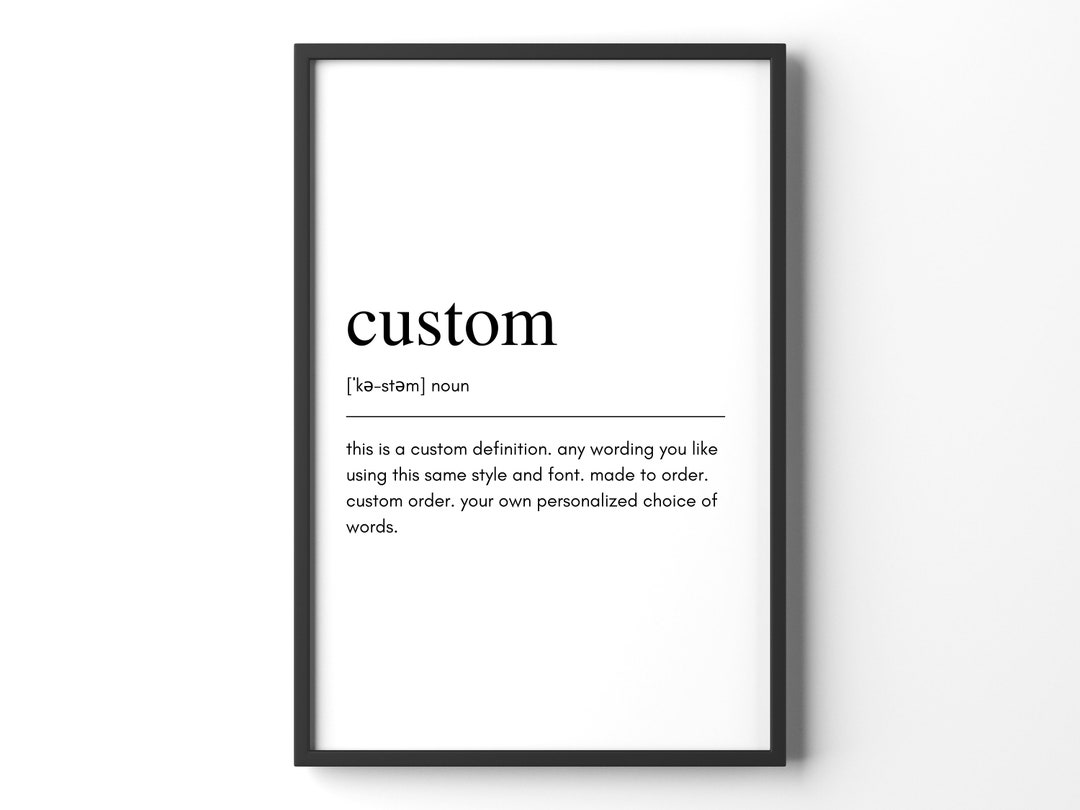 Custom Definition Print, Custom Gift Print, Personalized Definition ...