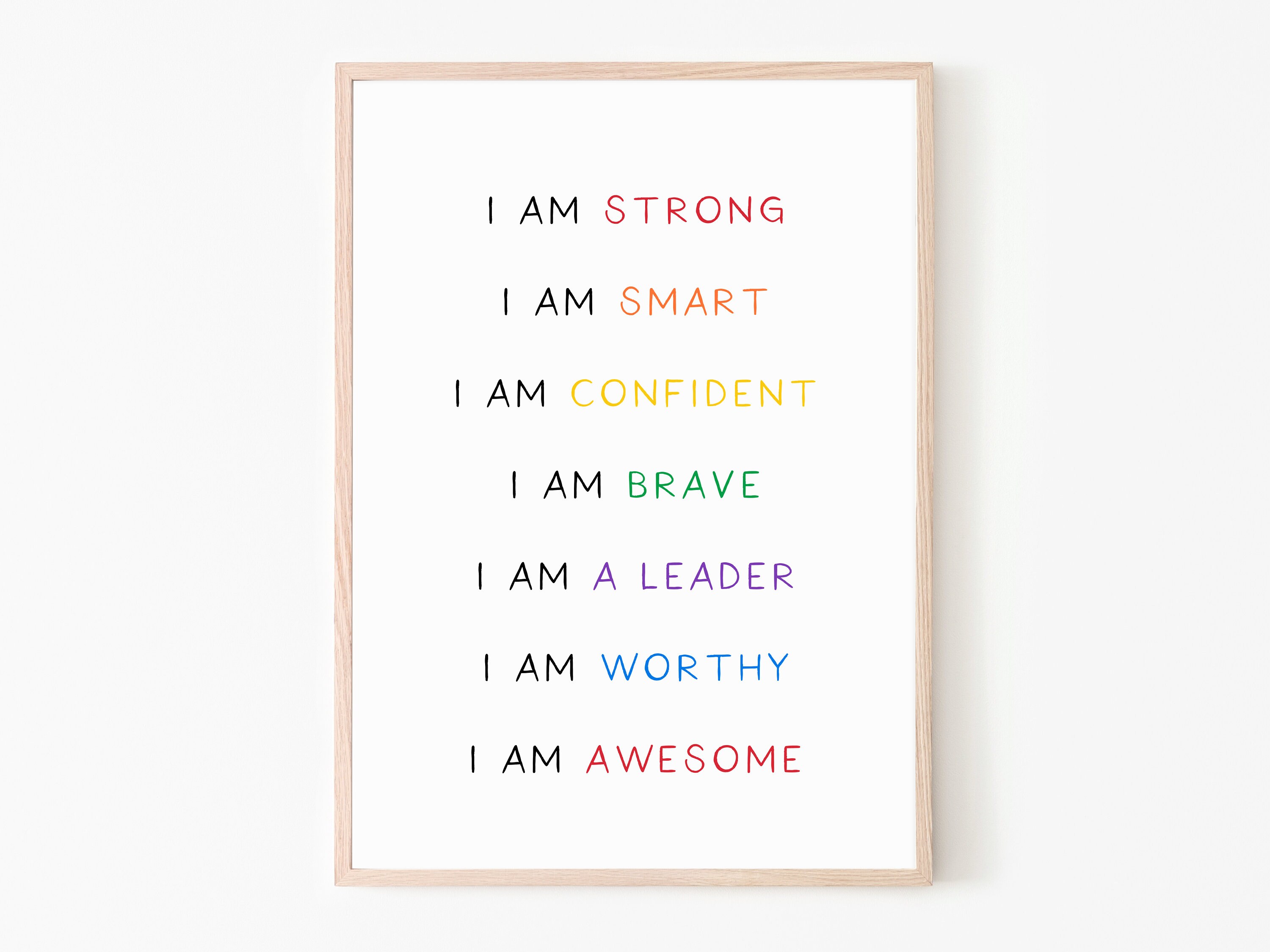 I AM Affirmations for Kids Playroom Prints Positive - Etsy