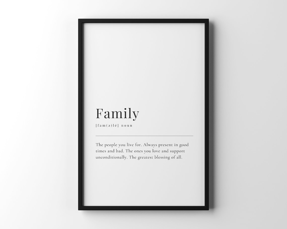 Family Definition Print Home Printable Art Family Digital - Etsy