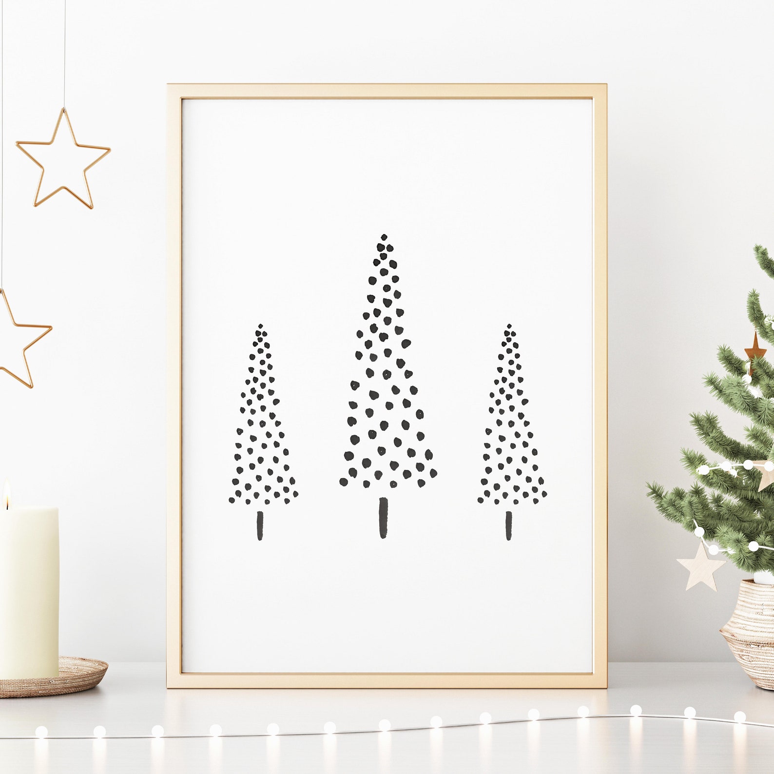 Watercolor Christmas Printable Wall Art Minimalist Christmas | Etsy
