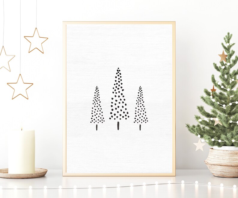 Watercolor Christmas Printable Wall Art Minimalist Christmas | Etsy
