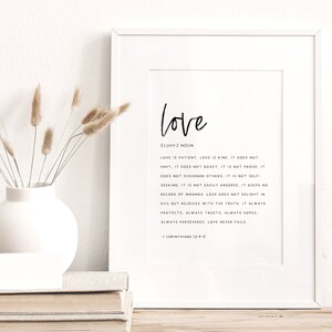 Love Definition Print, Love Definition Sign, 1 Corinthians 13 Love ...