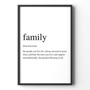 Family Definition Printable Art Family Quote Print Living - Etsy