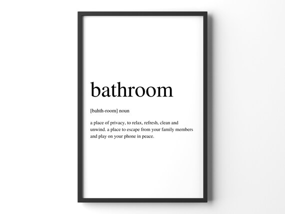 Bathroom Definition Printable Bathroom Wall Art Wall Art - Etsy