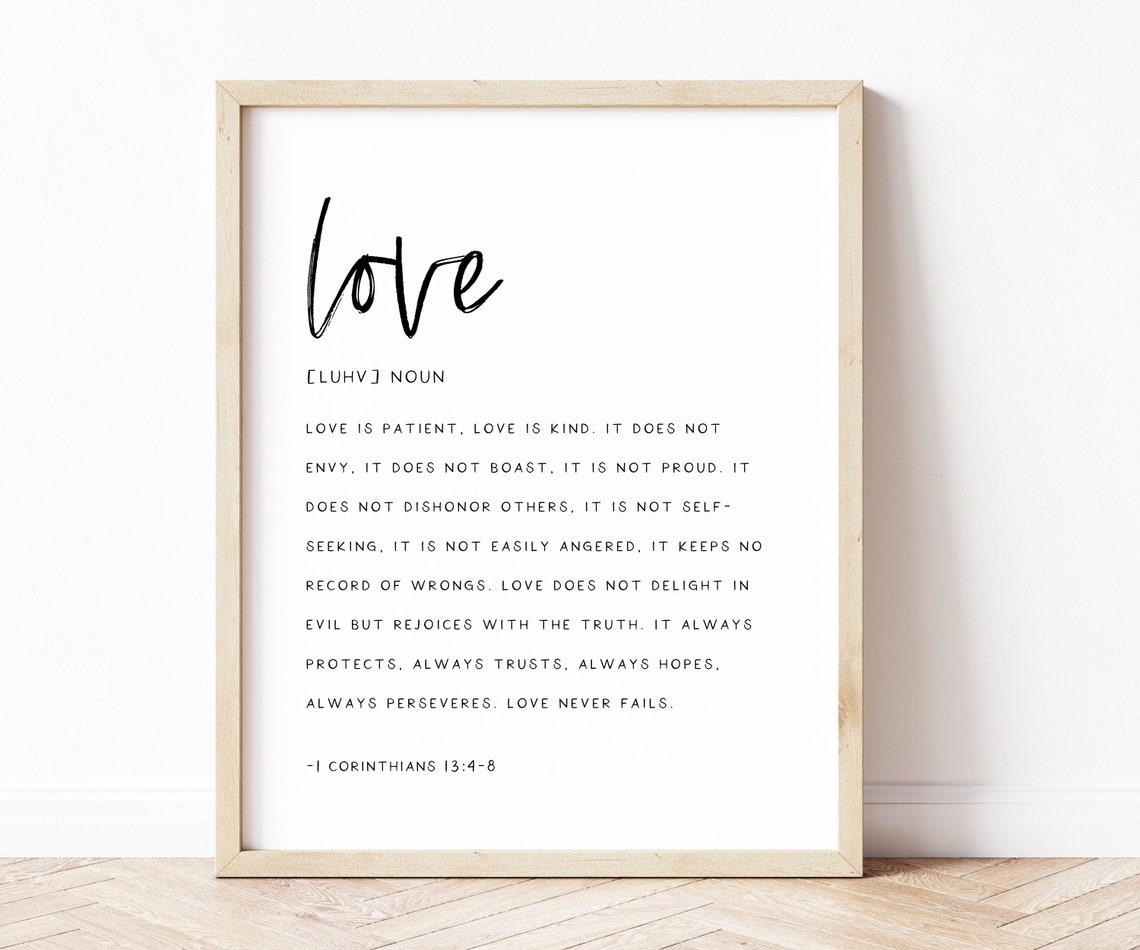 Love Definition Print Love Definition Sign 1 Corinthians 13 - Etsy