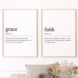 Grace Definition Printable Art, Grace Quote, Living Room Wall Art ...