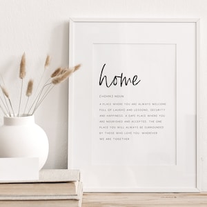 Home Definition Print, Home Printable Art, Prints for the Living Room ...