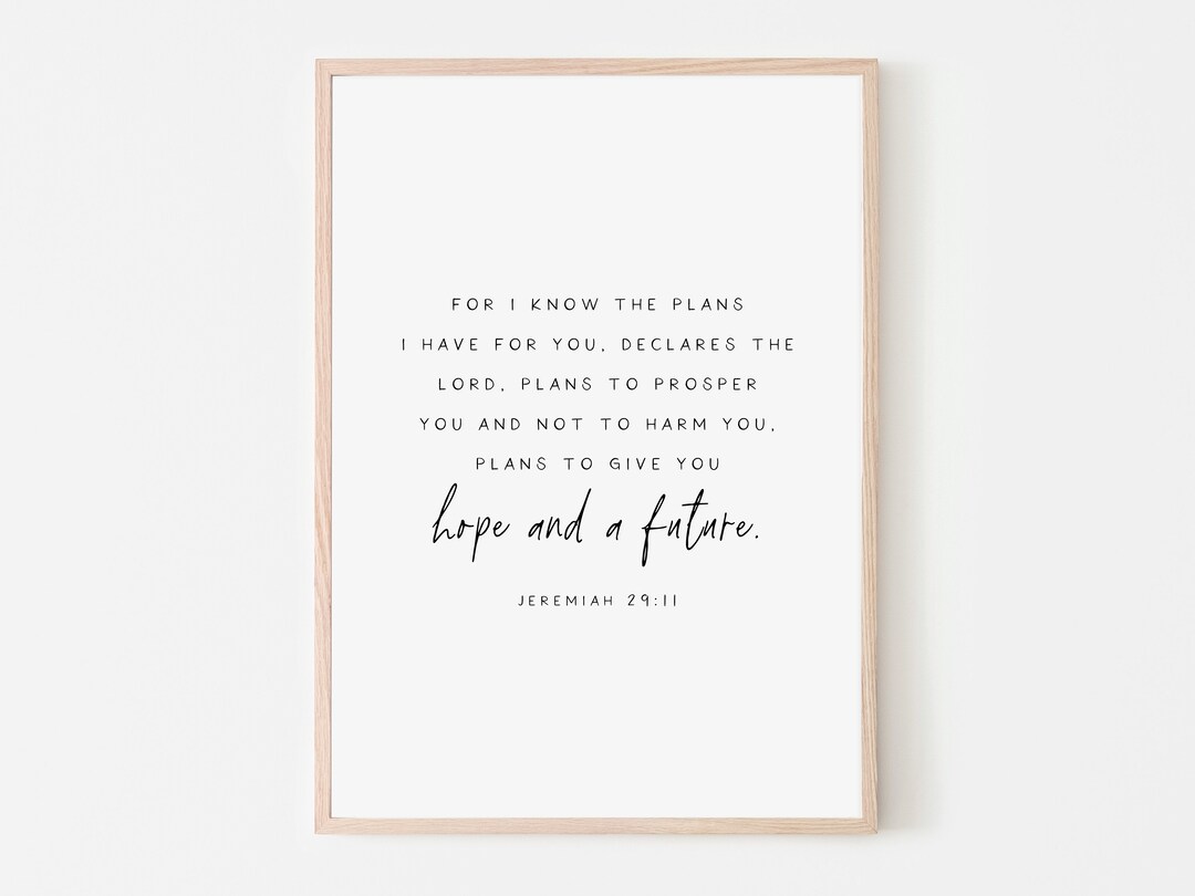 Jeremiah 29:11 Printable, Bible Verse Print, I Know the Plans I Have ...