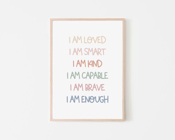 Affirmations for Kids Rainbow Affirmations Print I Am Loved - Etsy