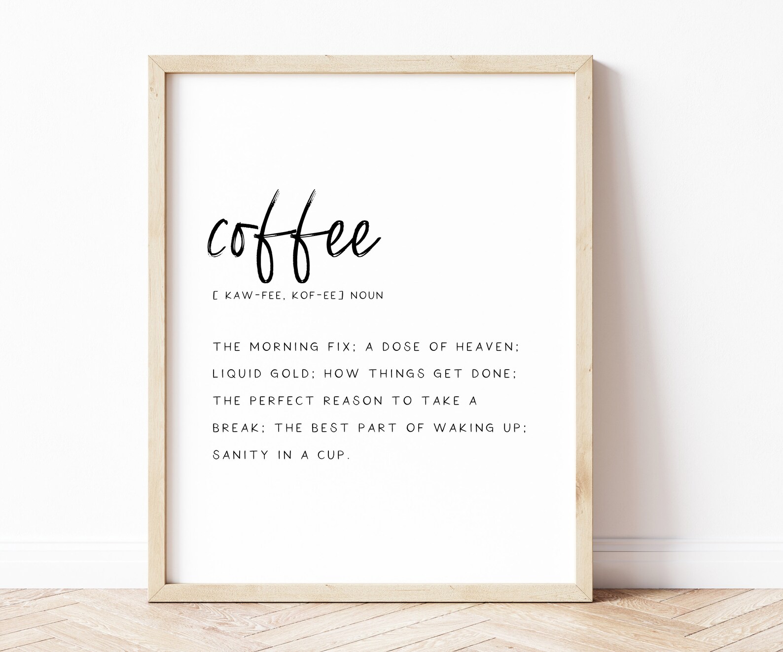 Coffee Definition Print Home Printable Art Coffee Bar Sign - Etsy