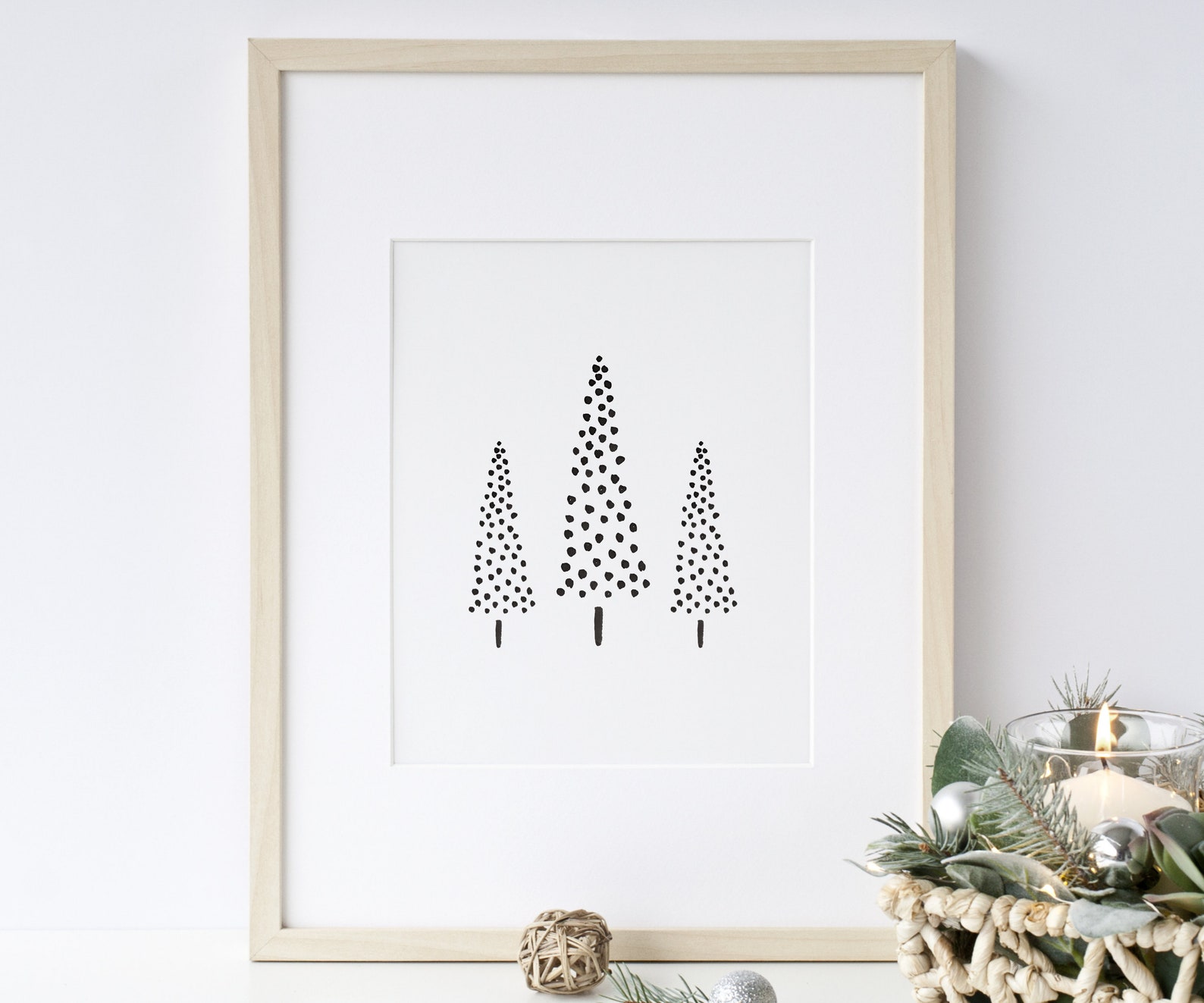 Watercolor Christmas Printable Wall Art Minimalist Christmas | Etsy