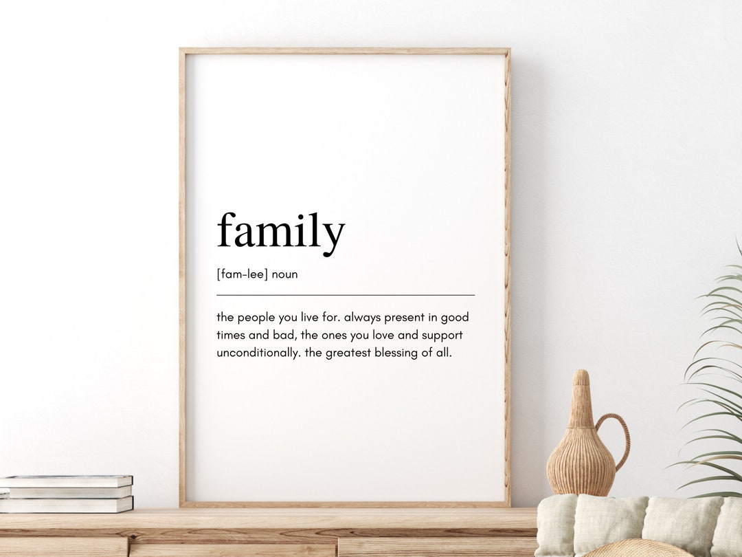 Family Definition Printable Art, Family Quote Print, Living Room Wall ...