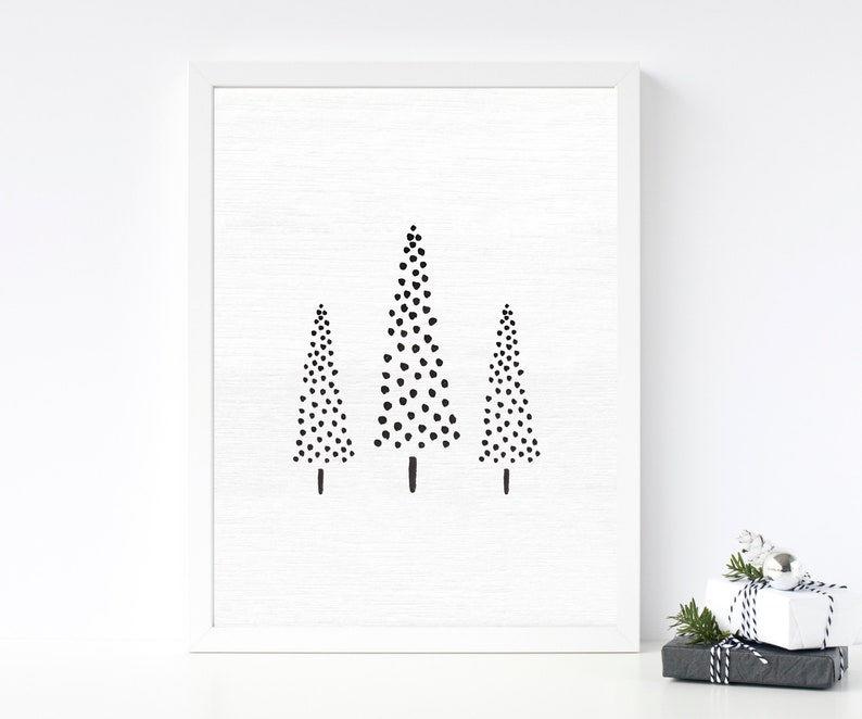 Watercolor Christmas Printable Wall Art Minimalist Christmas | Etsy