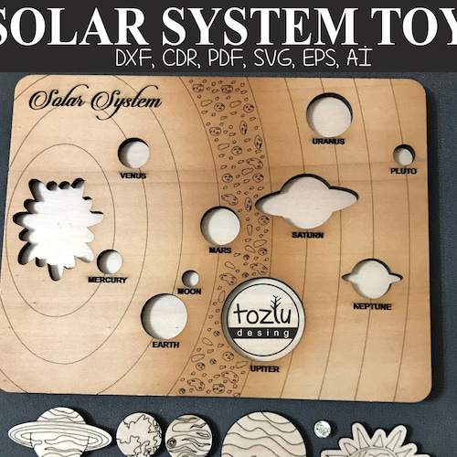 Solar System Toy Vector Laser Cut File - Etsy