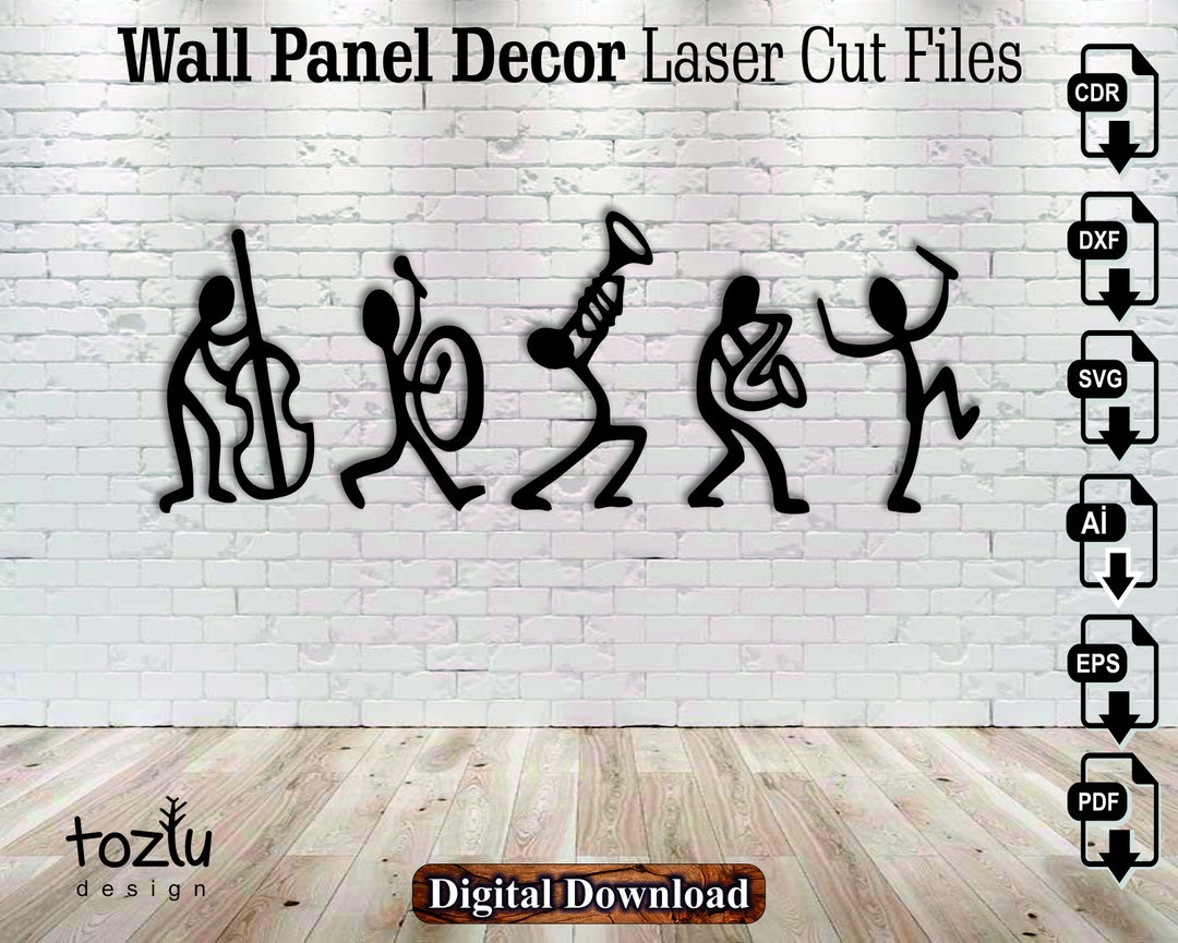 Wall Panel "music". Geometric Cnc Files DXF, CDR, SVG, Dxf Files for ...